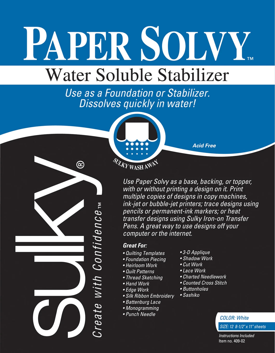 Paper Solvy, Water Soluble Stabilizer – Seed Stitch Studio