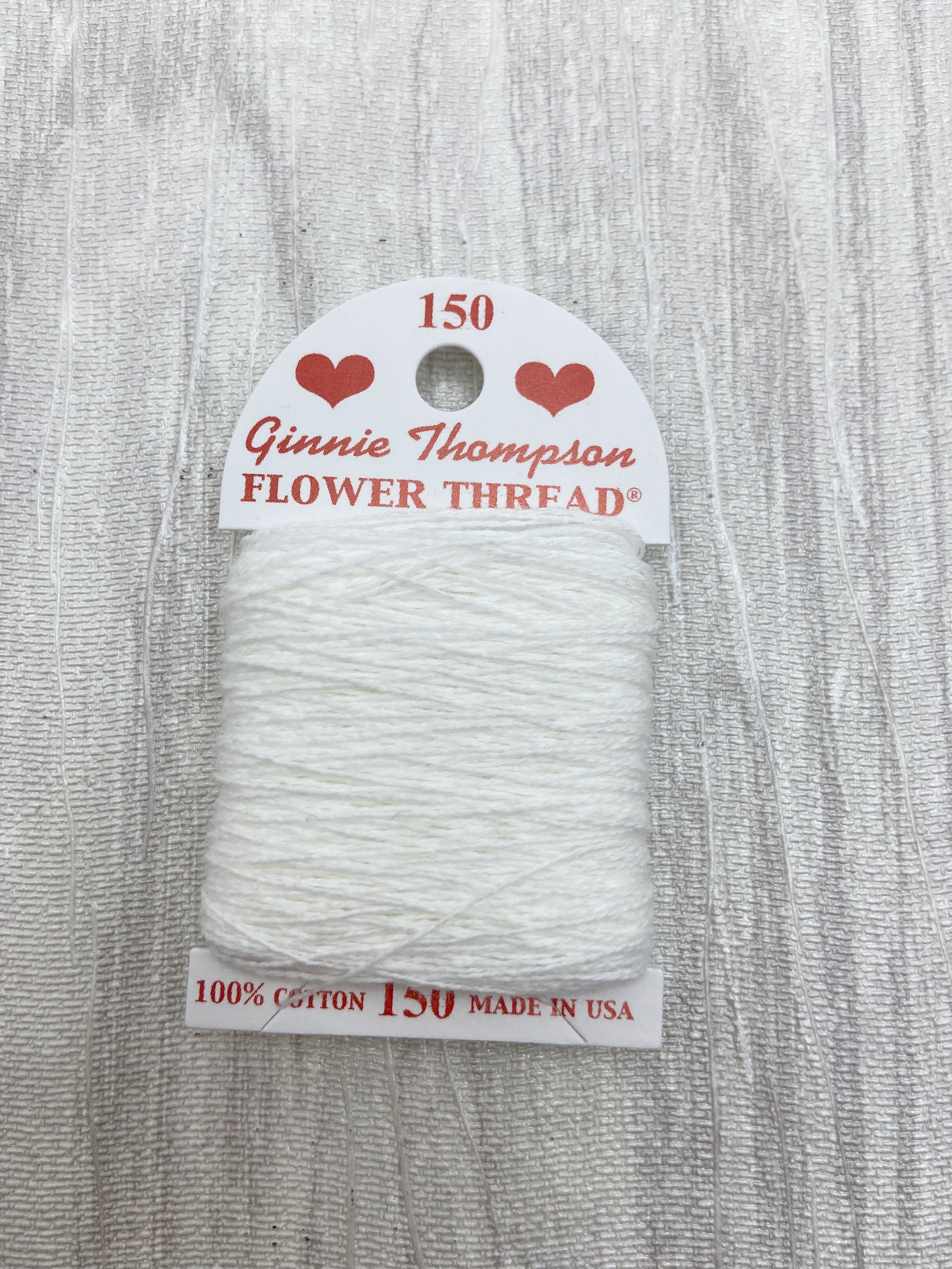 Ginnie Thompson Flower Thread (150) Bright White – Seed Stitch Studio