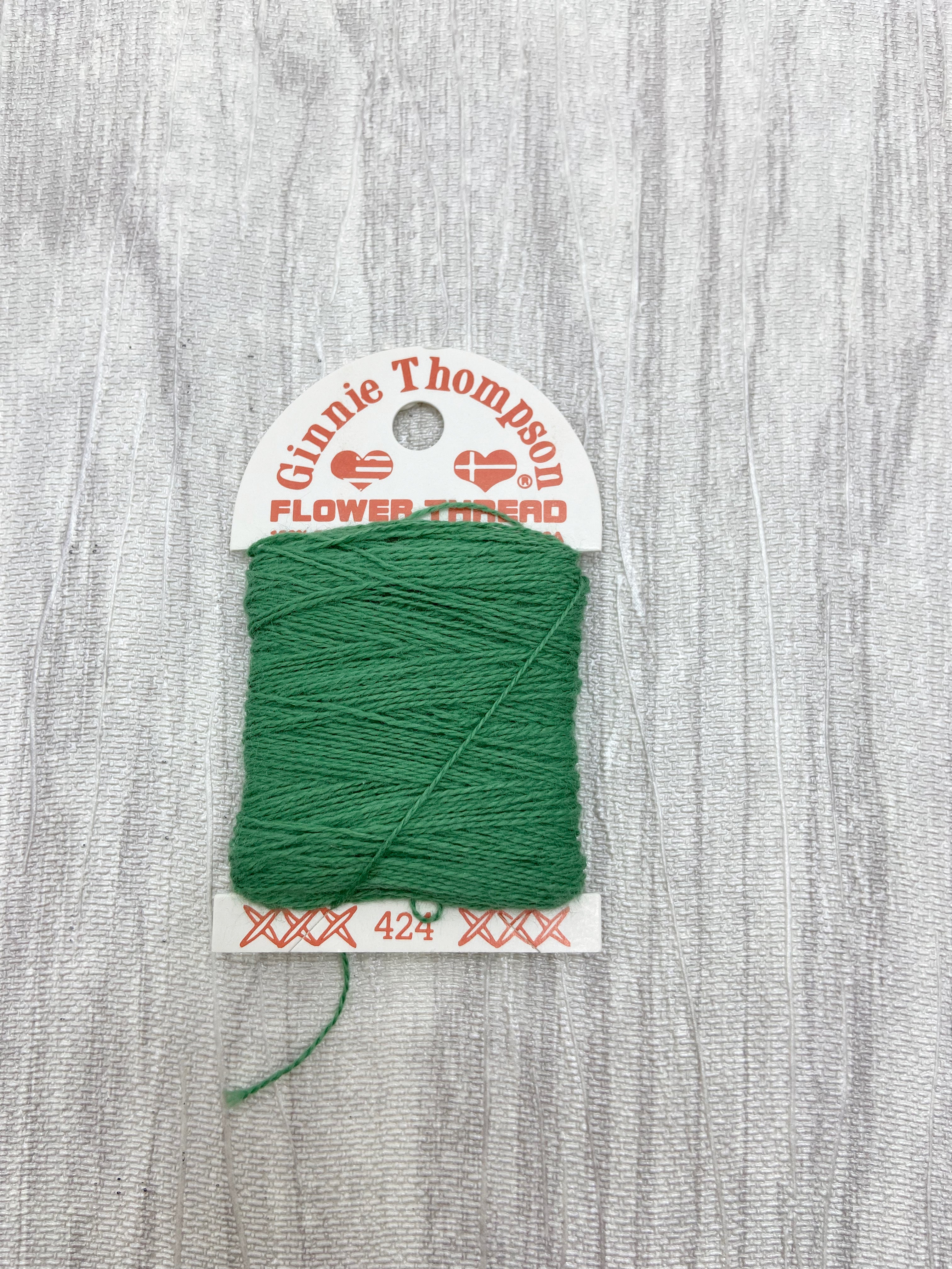 Ginnie Thompson Flower Thread (424) Bright Blue Green – Seed Stitch Studio