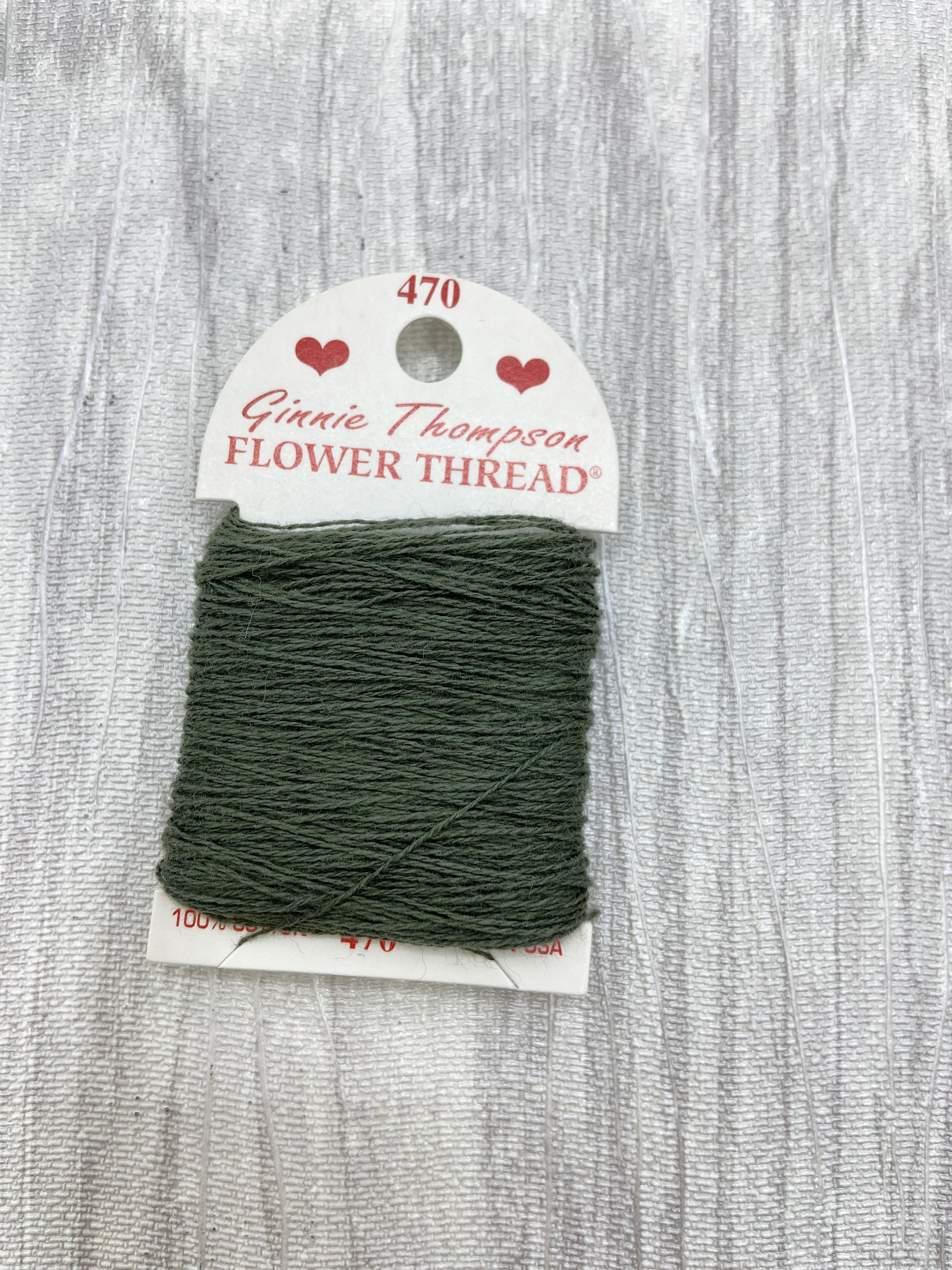 Ginnie Thompson Flower Thread (470) Very Dark Olive Green – Seed Stitch ...