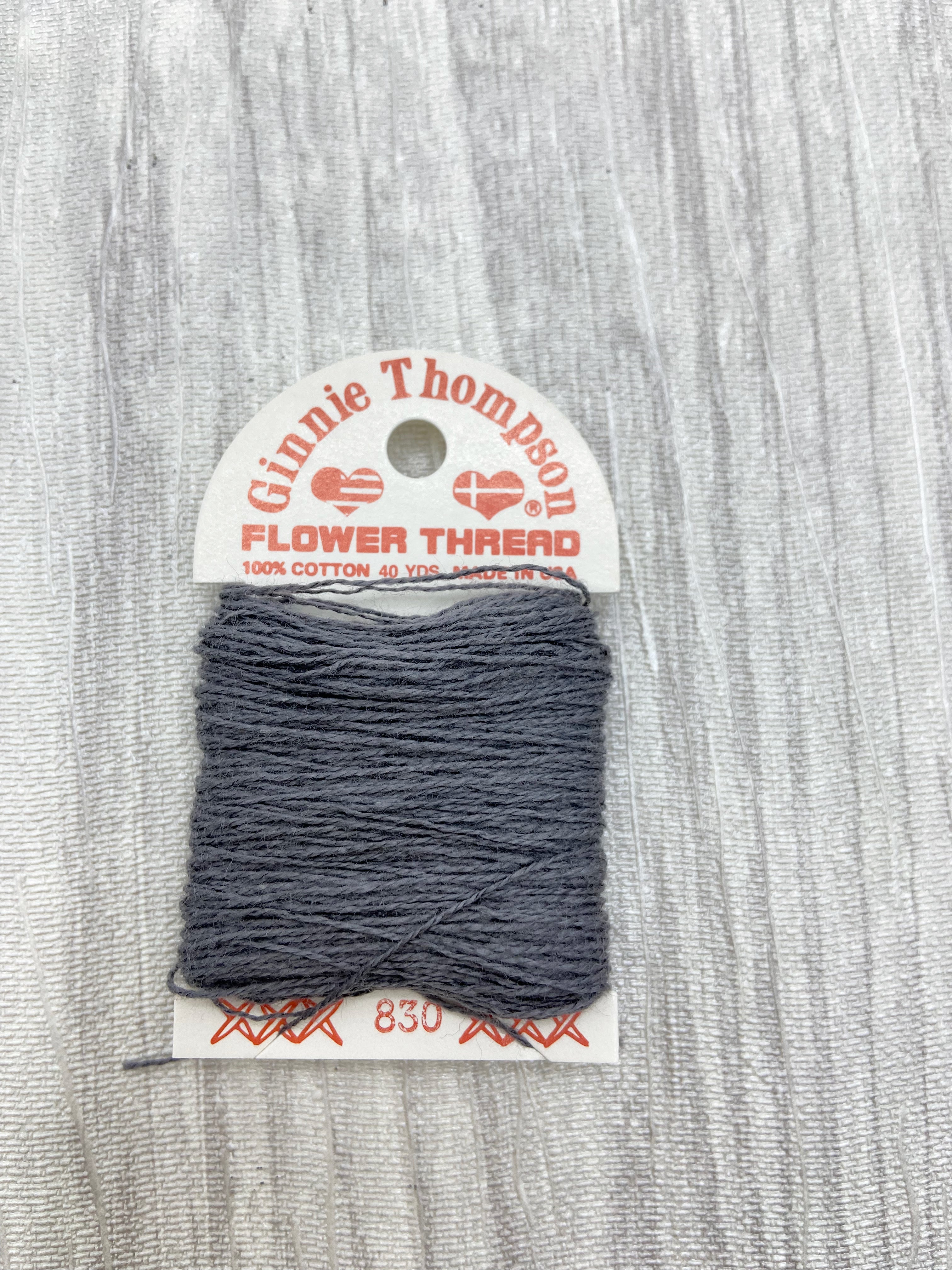 Dark Grey (830) Ginnie Thompson Flower Thread – Seed Stitch Studio